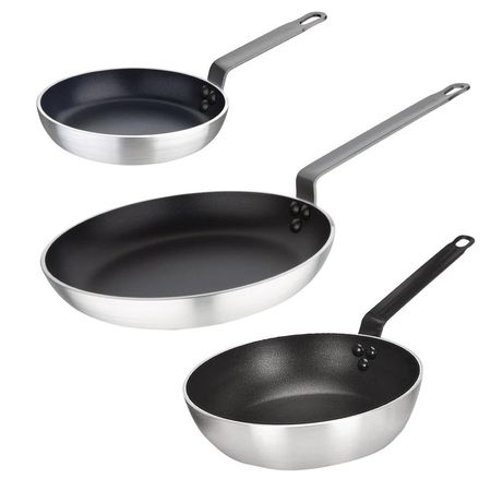 Vogue Cook Like A Pro 3-Piece Non-Stick Frying Pan and Saute Pan Set ...