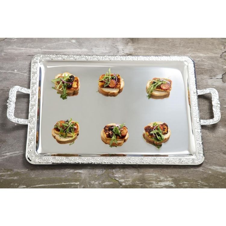 APS Stainless Steel Rectangular Handled Service Tray 600mm only £34.69