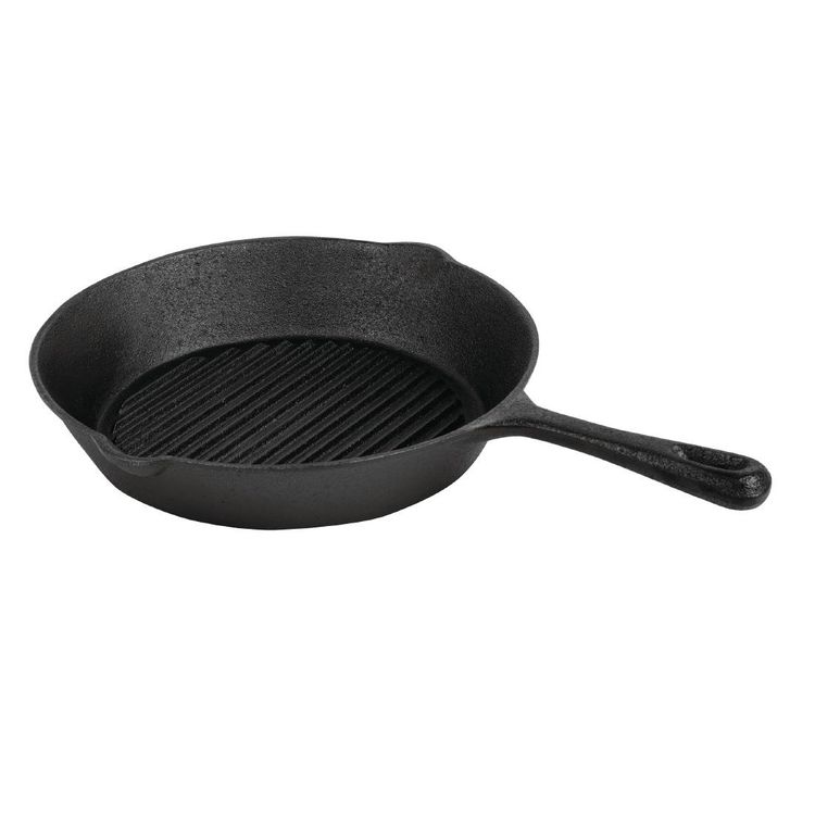 Vogue Round Cast Iron Ribbed Skillet Pan 267mm only £18.85