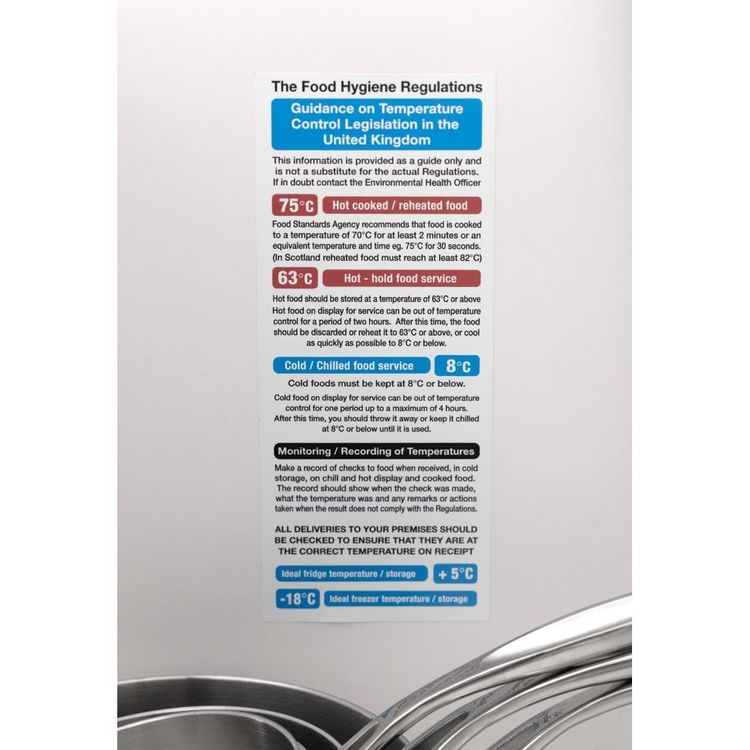 Vogue 2006 Food Act Cook Chill Guidelines Sign only £4.54