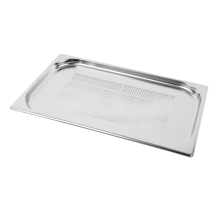 Vogue Stainless Steel Perforated 1/1 Gastronorm Tray 20mm only £10.99