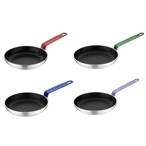 Hygiplas Aluminium Non-Stick Teflon Colour Coded Frying Pan Set 20cm ...